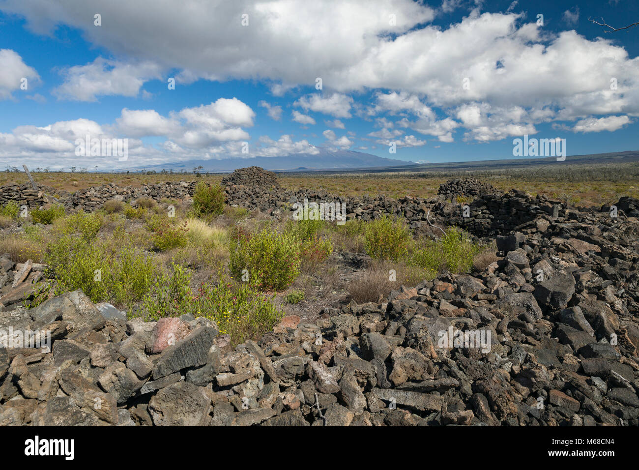 Umi Temple (Ahu A Umi Heiau) remains in North Kona, Hawaii Stock Photo ...