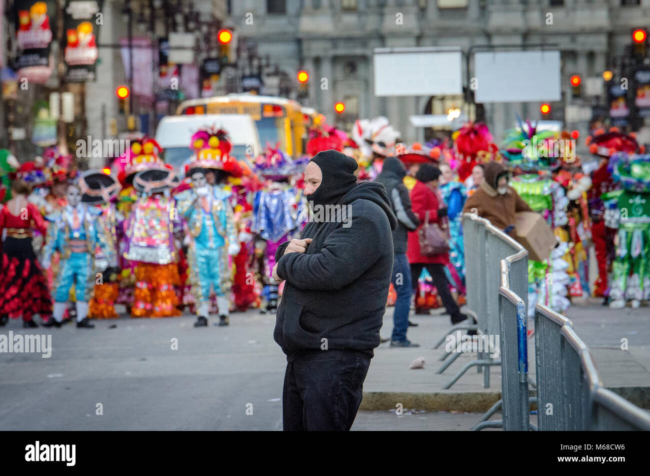 Philadelphia PA / USA. Thousands celebrate teh annual Mummers Day ...