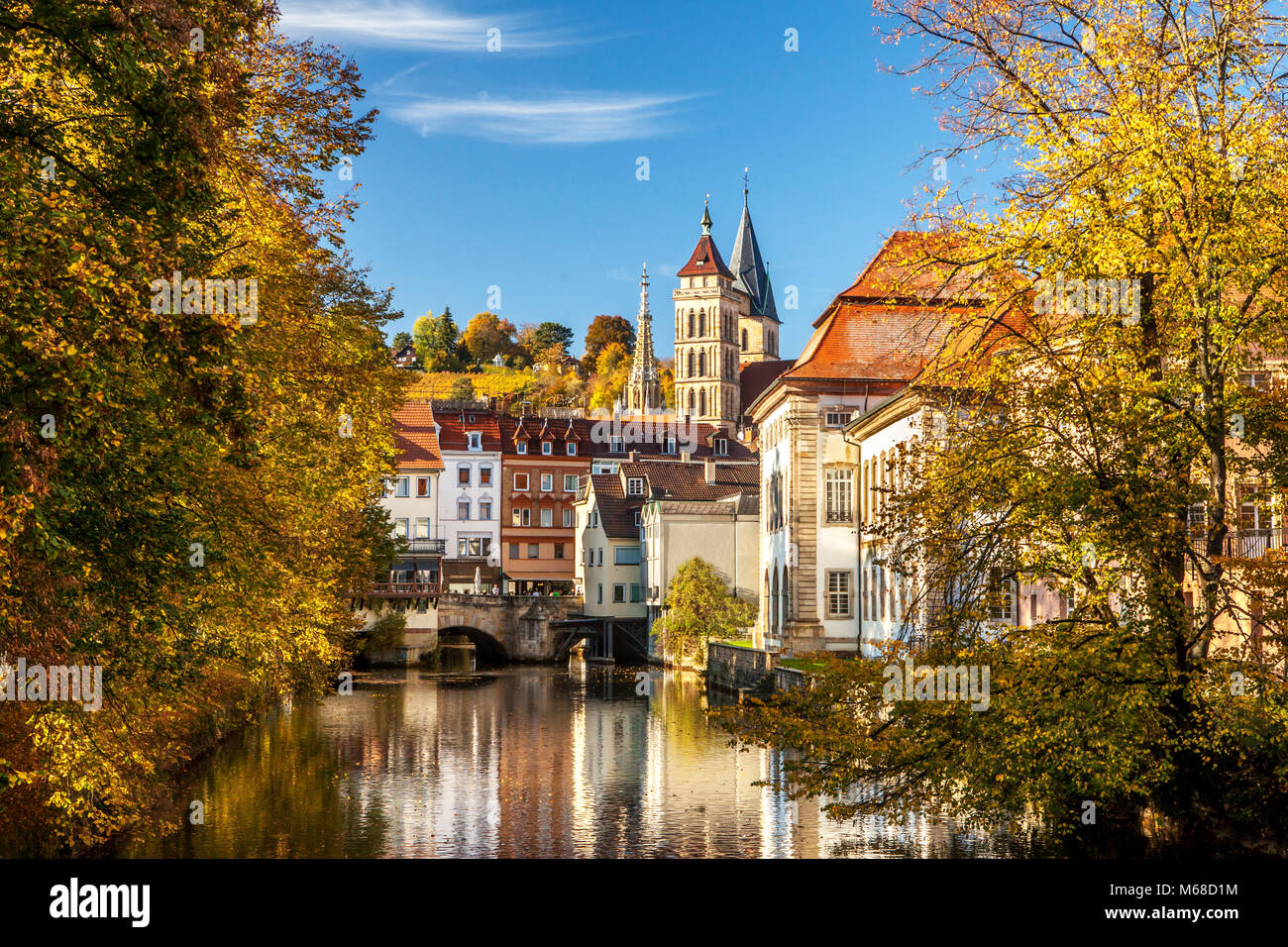 view of esslingen am neckar historic medieval town in the south of ...