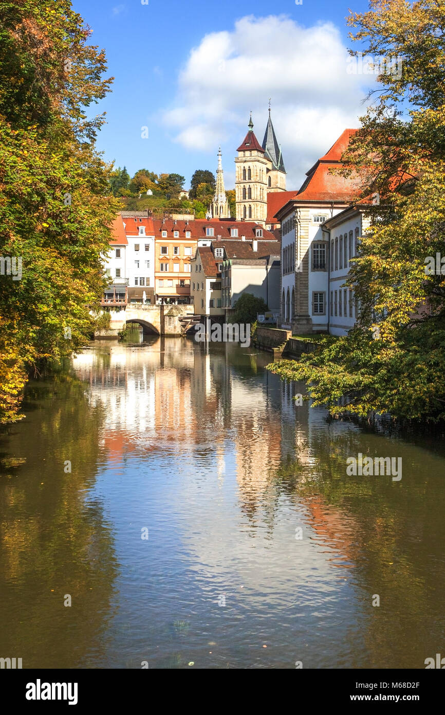 view of esslingen am neckar historic medieval town in the south of ...