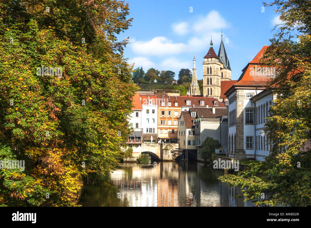 view of esslingen am neckar historic medieval town in the south of ...