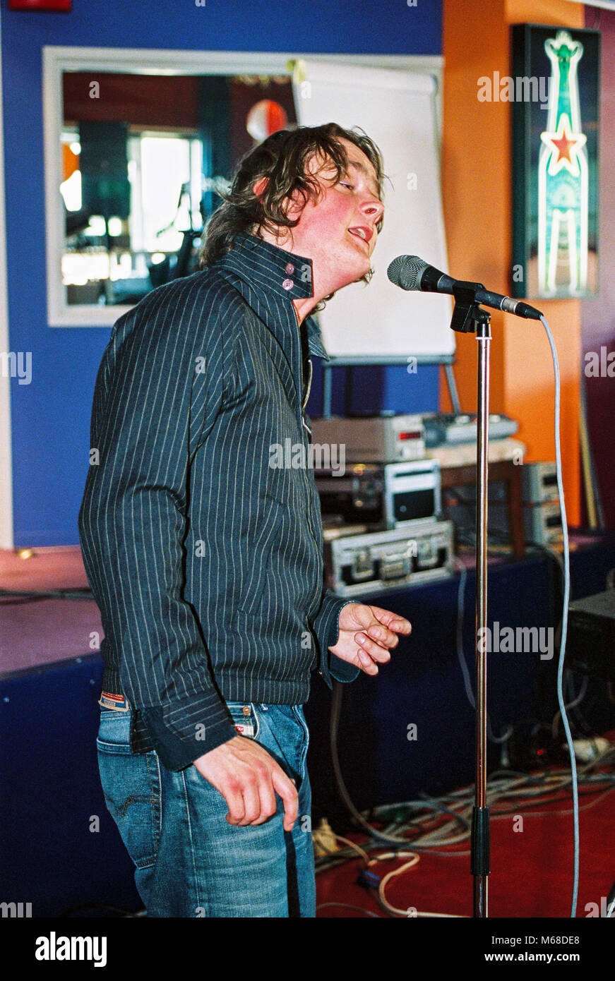 British band Keane performing a live session at Dutch radio station NPO ...