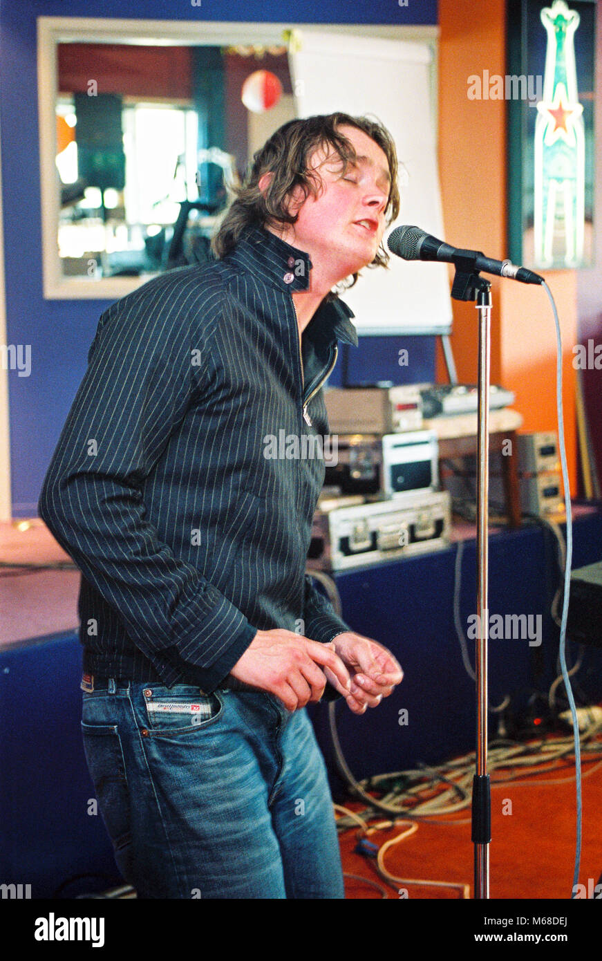 British band Keane performing a live session at Dutch radio station NPO ...