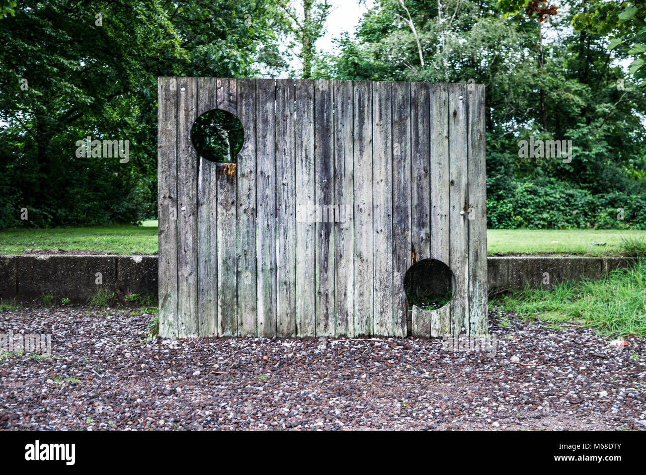 soccer goal wall in the park Stock Photo - Alamy