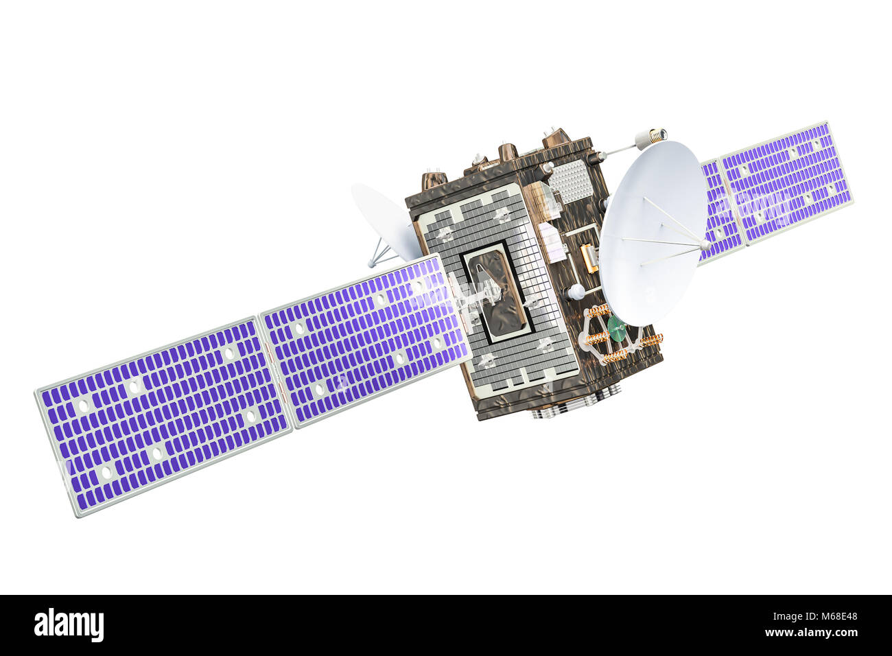 Satellite, 3D rendering isolated on white background Stock Photo - Alamy