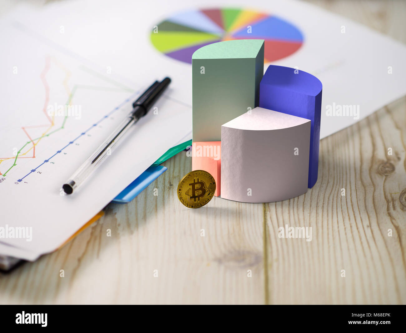Bitcoin coin pie chart hi-res stock photography and images - Alamy
