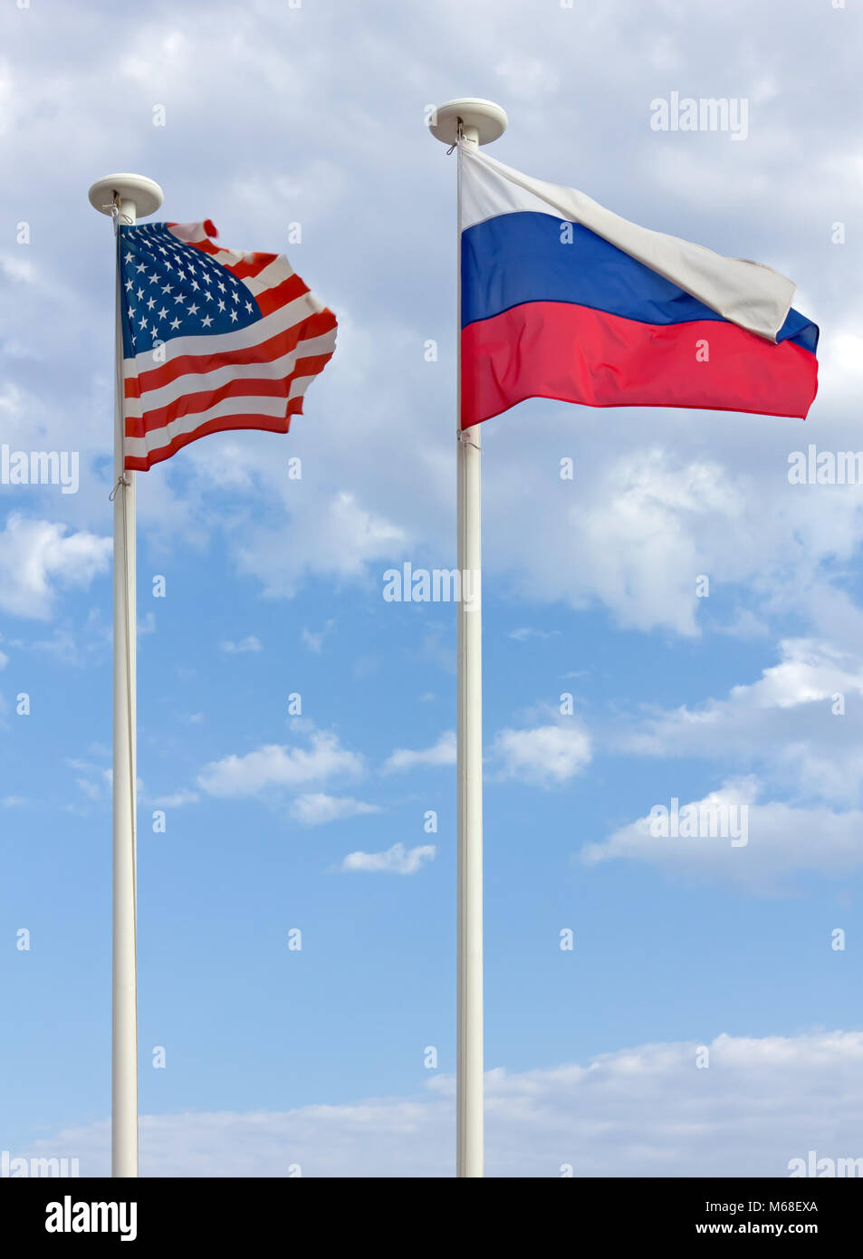 The flags of the United States and of Russia Stock Photo - Alamy