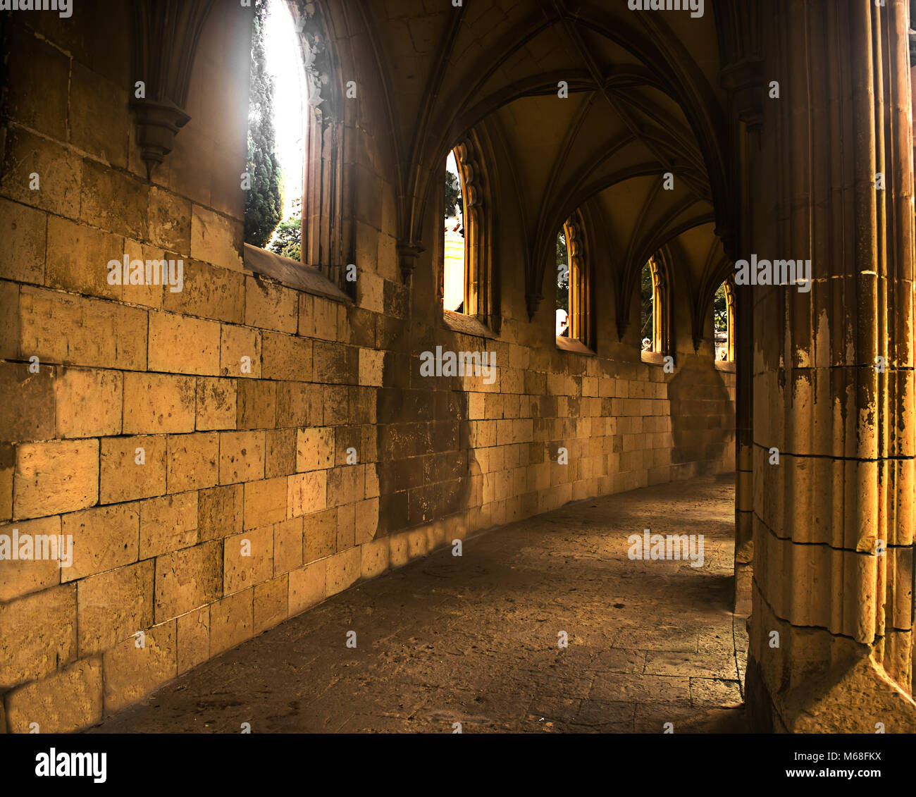Medieval gothic corridor hi-res stock photography and images - Alamy