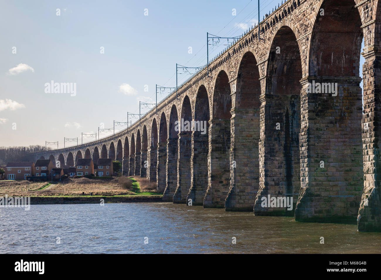 View of the Royal Border Bridge designed by Robert Stephenson (1850 ...