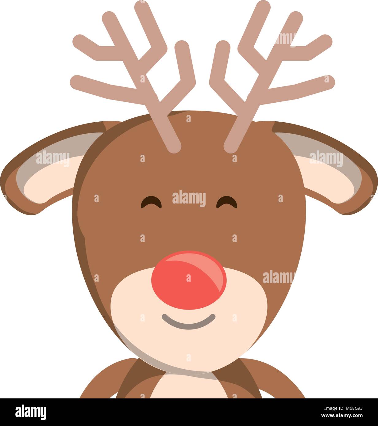 Rudolph deer icon over white background, colorful design. vector ...