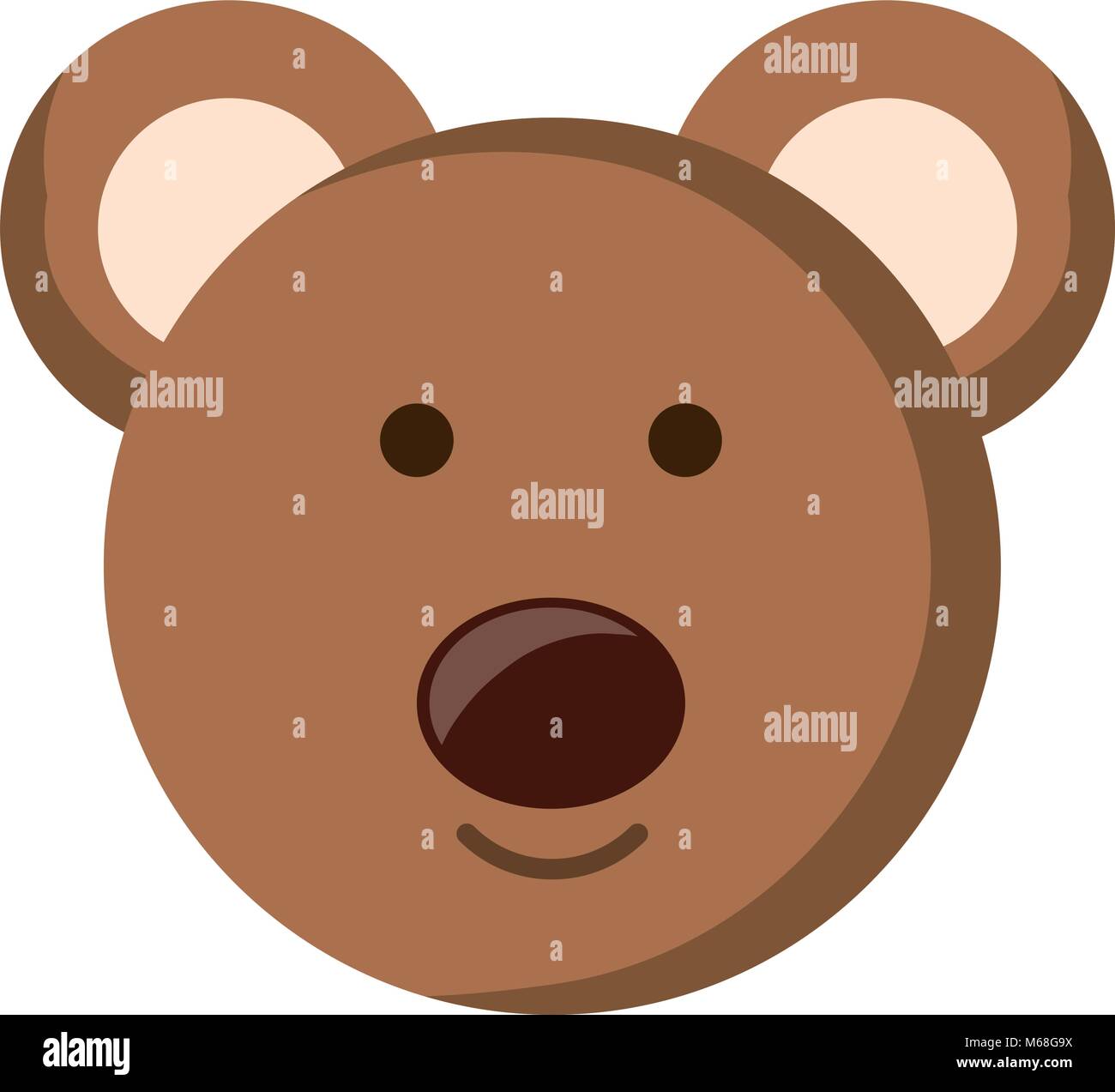 cute bear face icon over white background, colorful design. vector ...