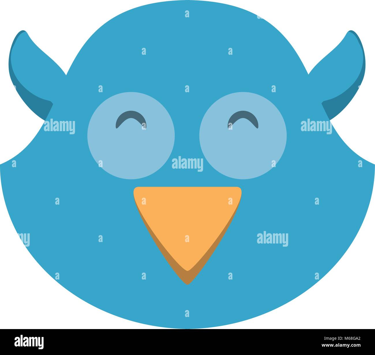 cute bird face icon over white background, colorful design. vector ...