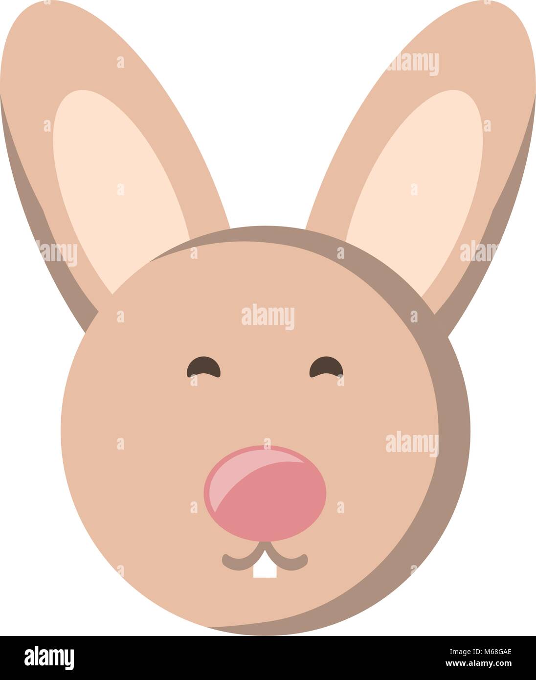 cute rabbit face icon over white background, colorful design. vector ...