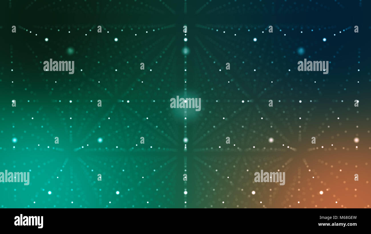 An arty 3d illustration of a dark green and blue cyberspace. It is full ...