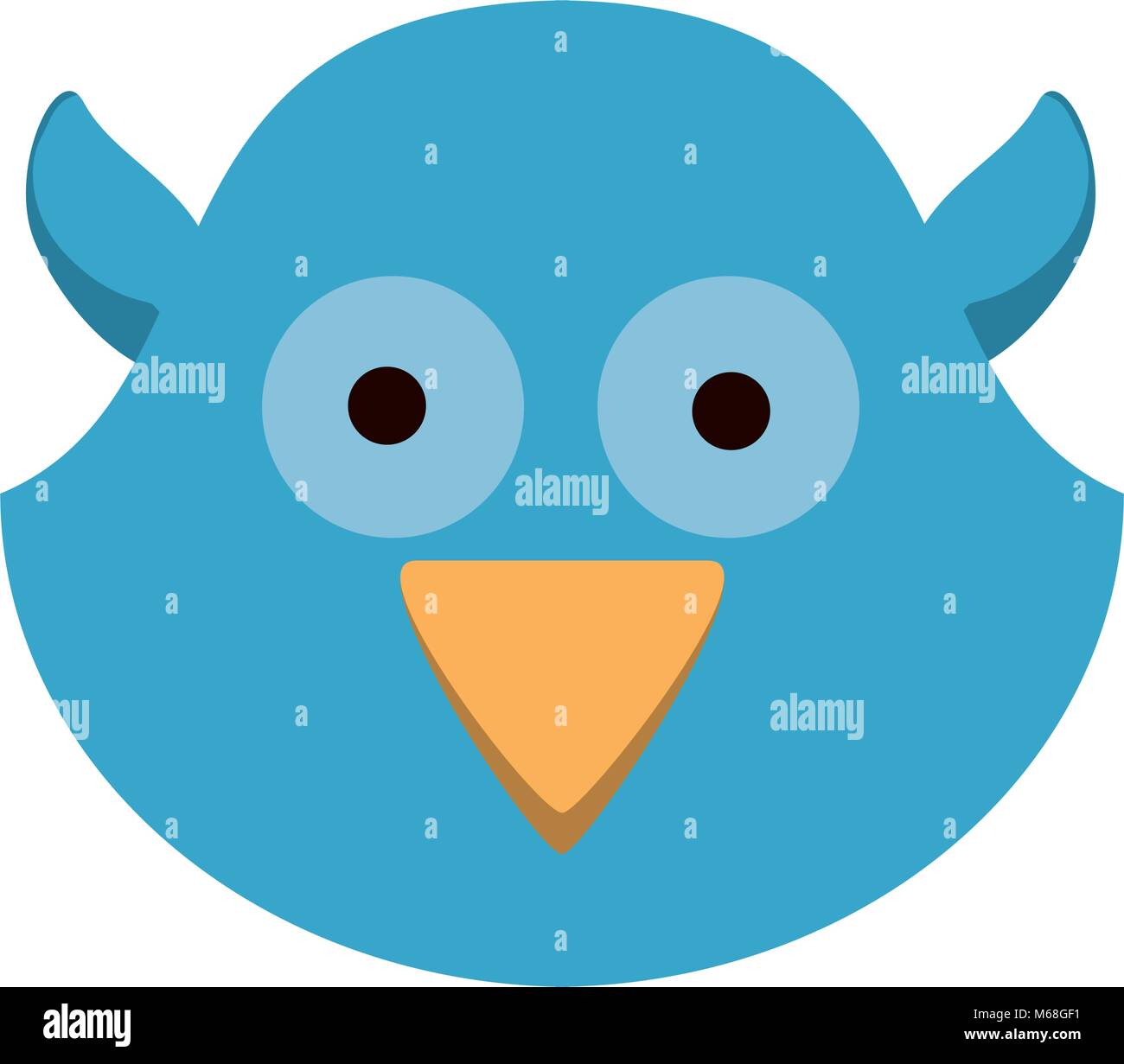 cute bird face icon over white background, colorful design. vector ...