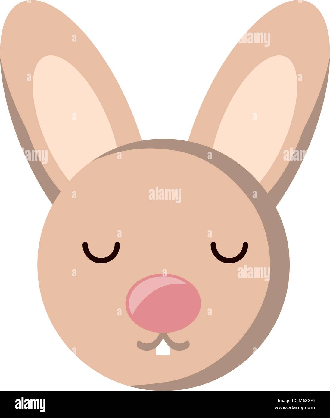 cute rabbit face icon over white background, colorful design. vector ...