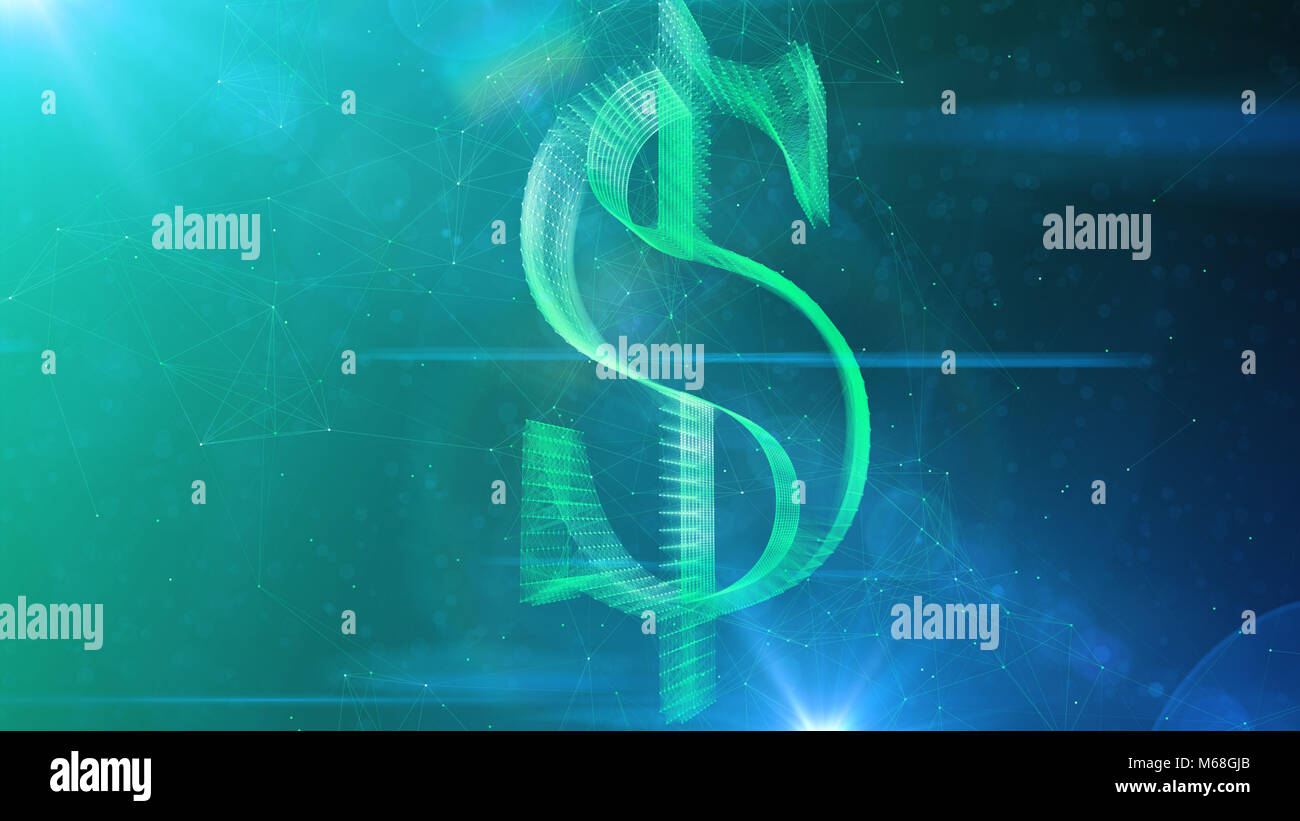 A radiant 3d illustration of a dazzling dollar sign spinning aside in a ...