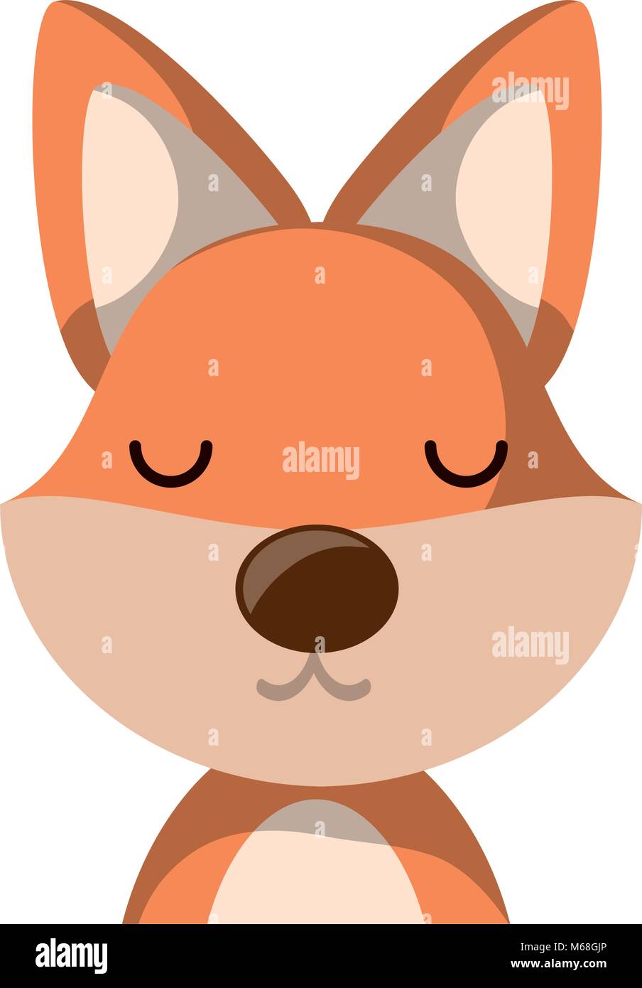 cute lazy fox icon over white background, colorful design. vector ...