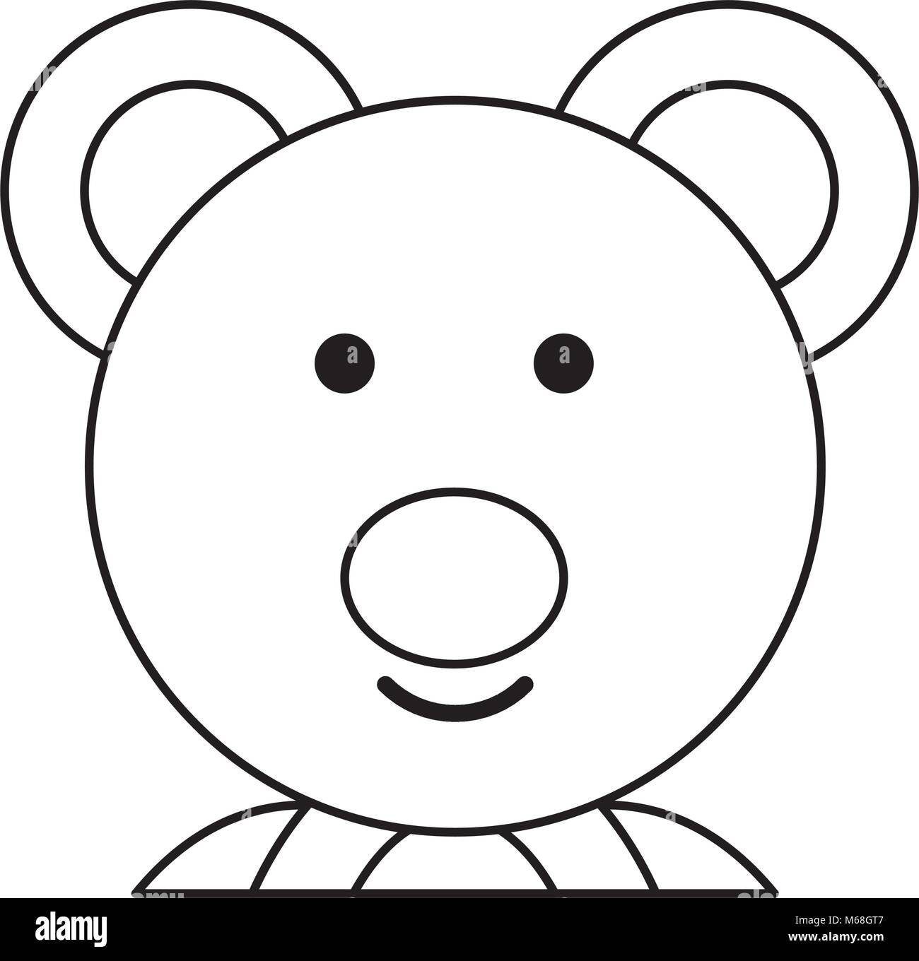 cute happy bear icon over white background, vector illustration Stock ...