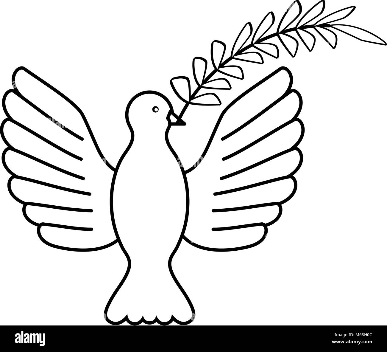 dove carrying a branch icon over white background, vector illutration ...
