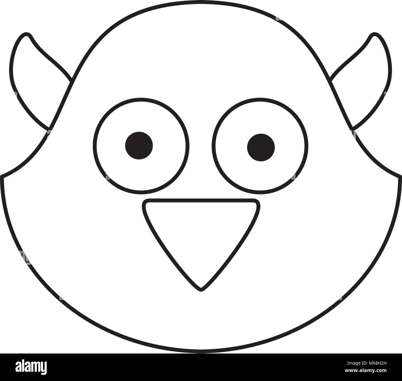 cute bird face icon over white background, vector illustration Stock ...