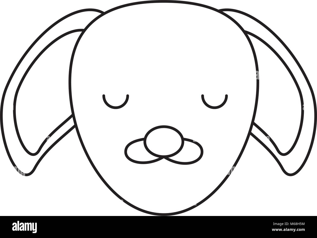 cute dog face icon over white background, vector illustration Stock ...
