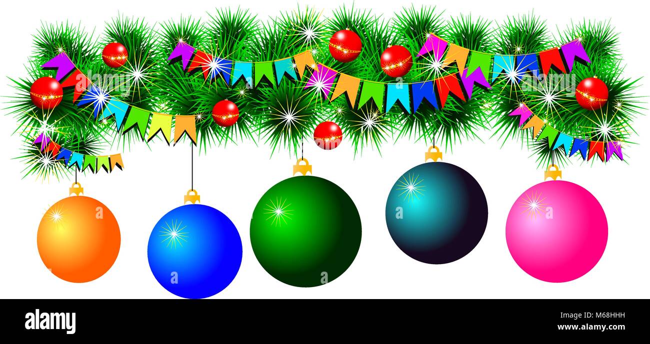 Christmas tree decorations balls Stock Vector Images - Alamy