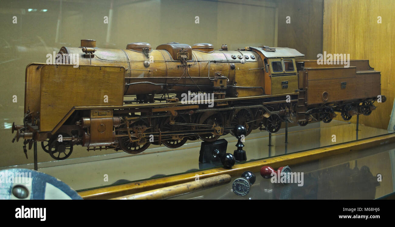 Model of steam locomotive on display at railway museum in Belgrade ...