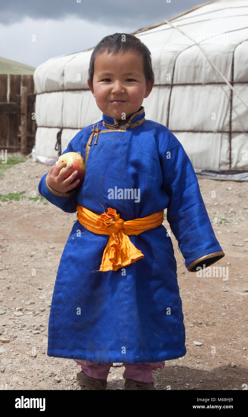 Mongolian boy in traditional dress hi-res stock photography and images ...