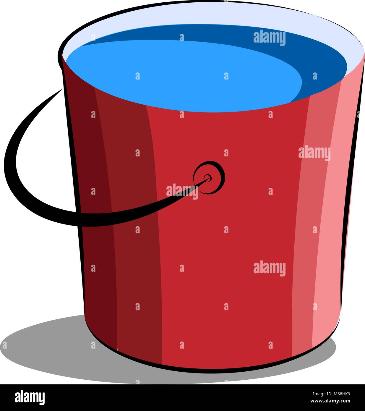 red bucket with water on white background Stock Vector Image & Art - Alamy