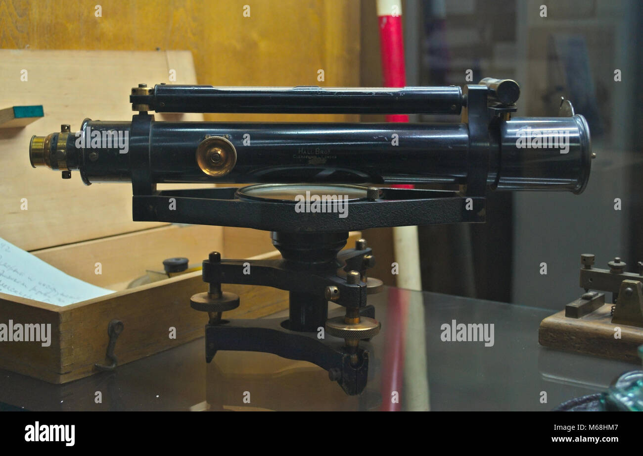 Old railway monocular on display in Belgrade rail museum Stock Photo ...