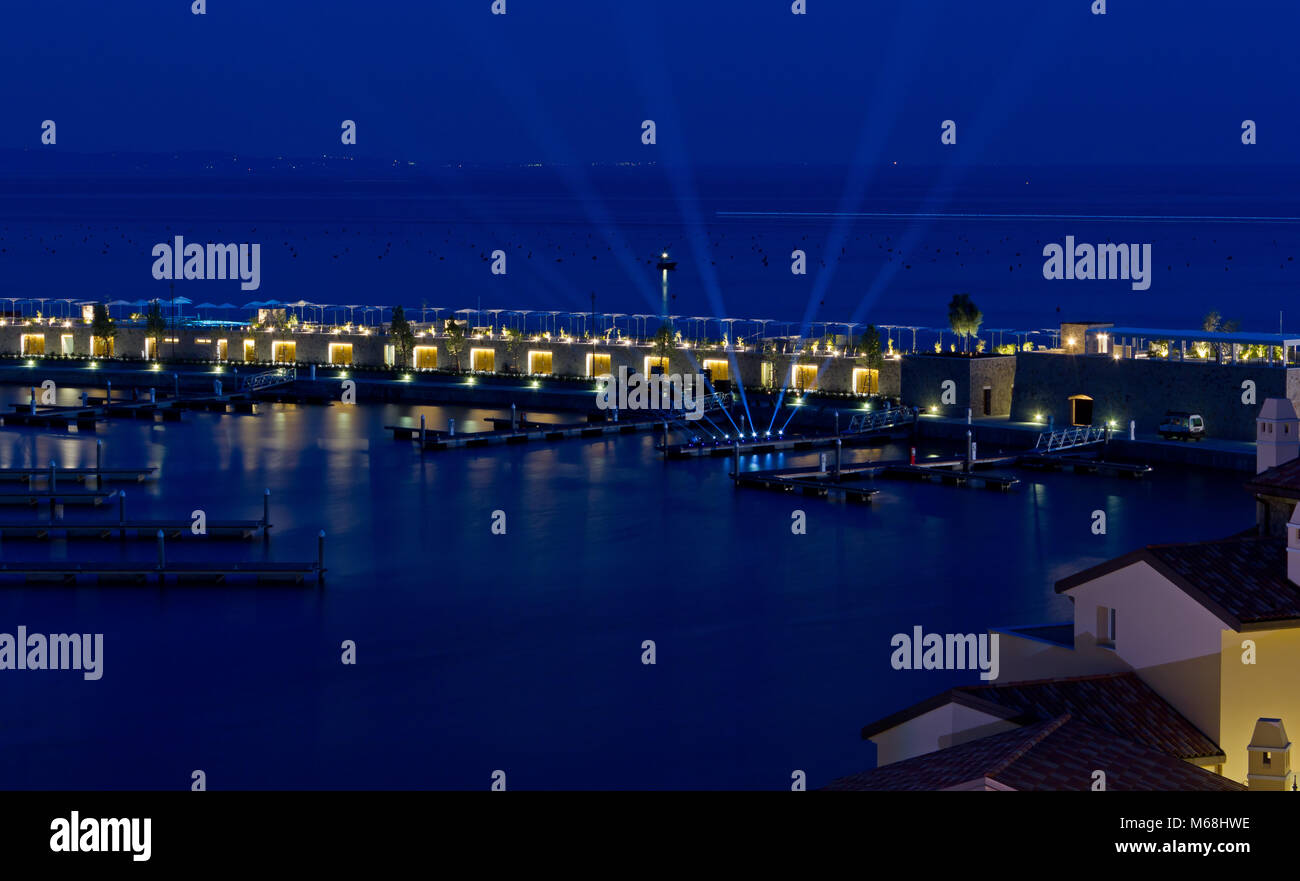 Night view of a seaside resort Stock Photo - Alamy