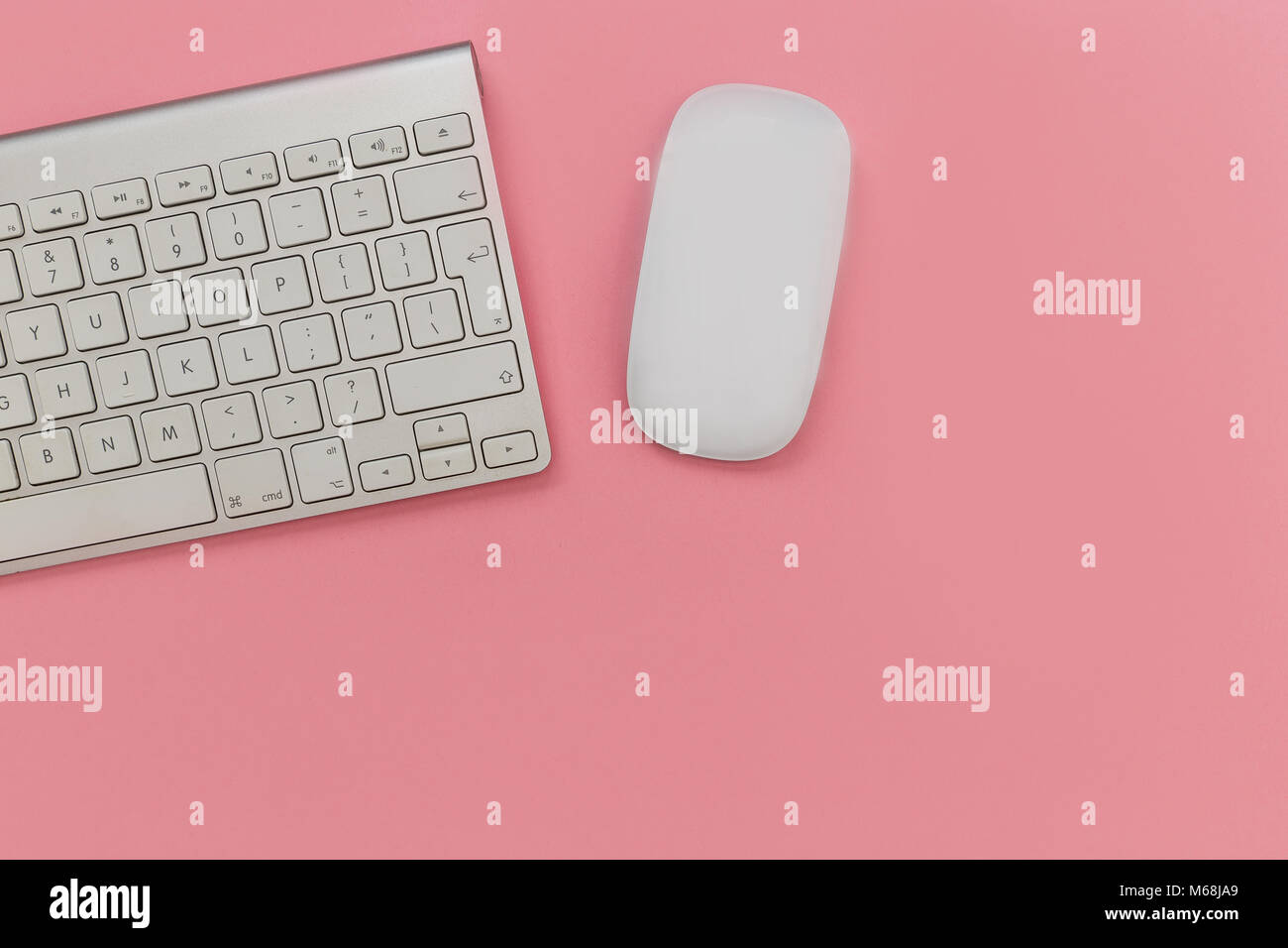 Desktop computer keyboard mouse white background hi-res stock ...