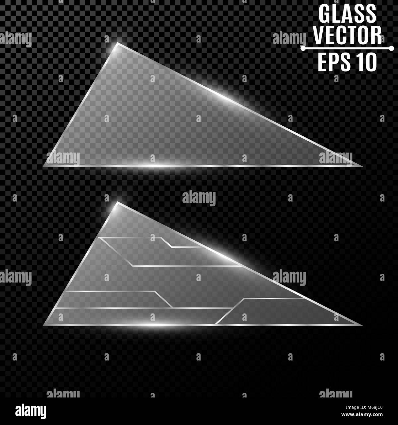 Modern, transparent triangular glass. New computer high-tech technology ...