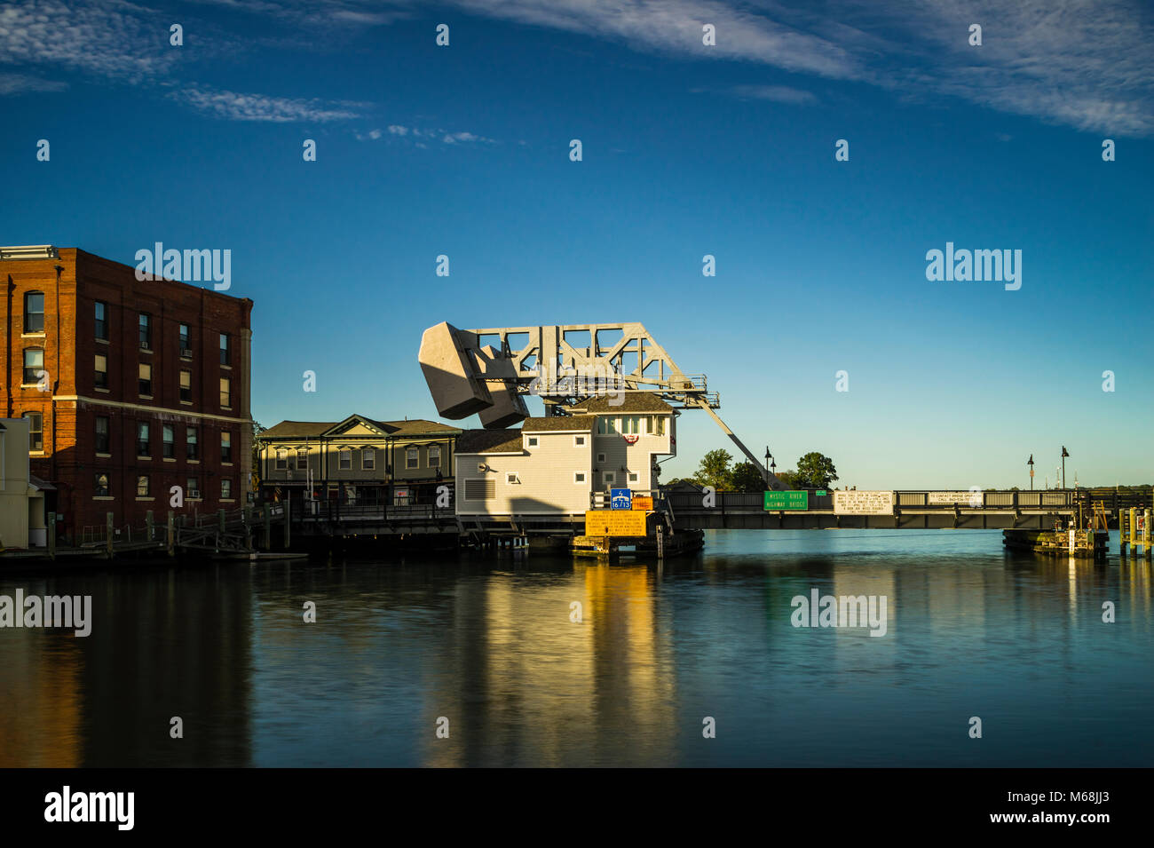Mystic River Bascule Bridge Mystic, Connecticut, USA Stock Photo - Alamy