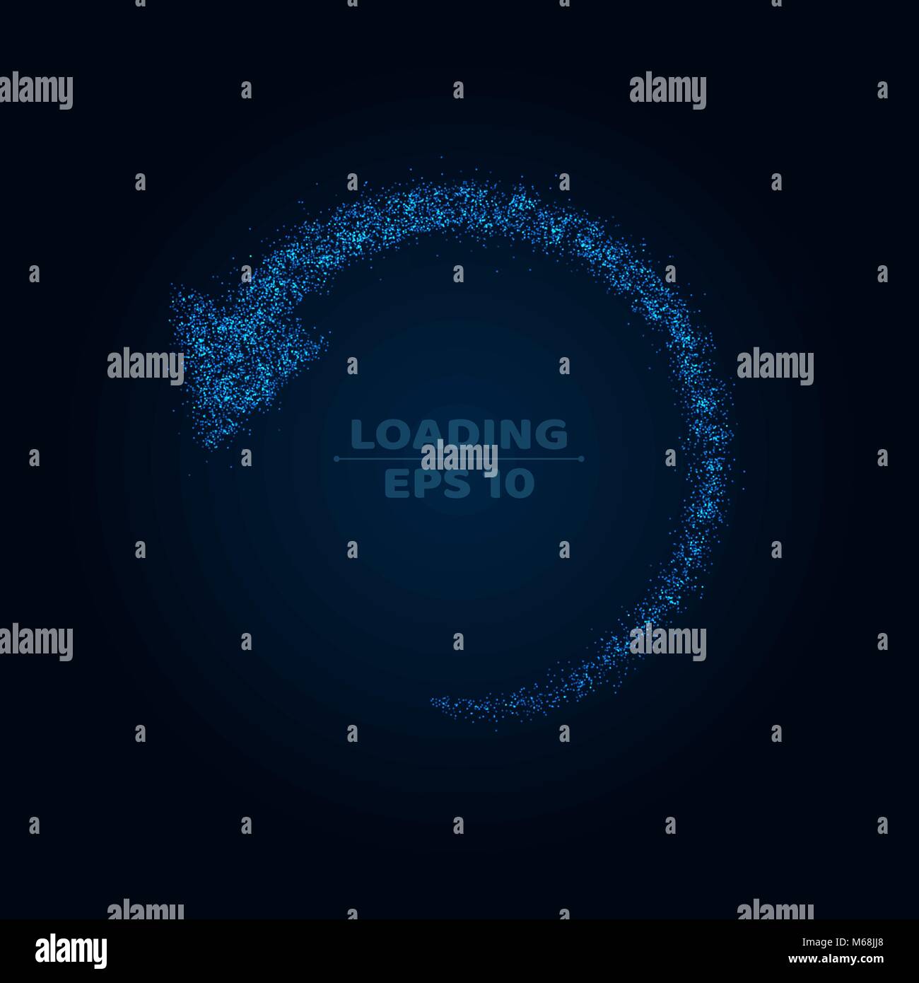 A wheel of loading from very small and transparent particles on a dark ...