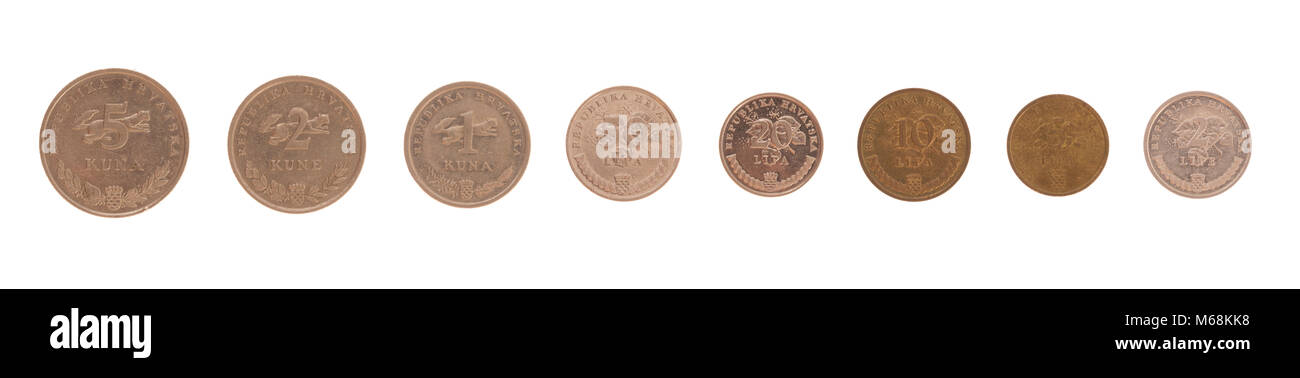 Croatian Coins - Kuna and Lipa Stock Photo - Alamy