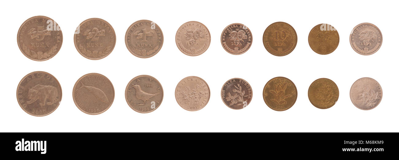 Croatian Coins - Kuna and Lipa Stock Photo - Alamy
