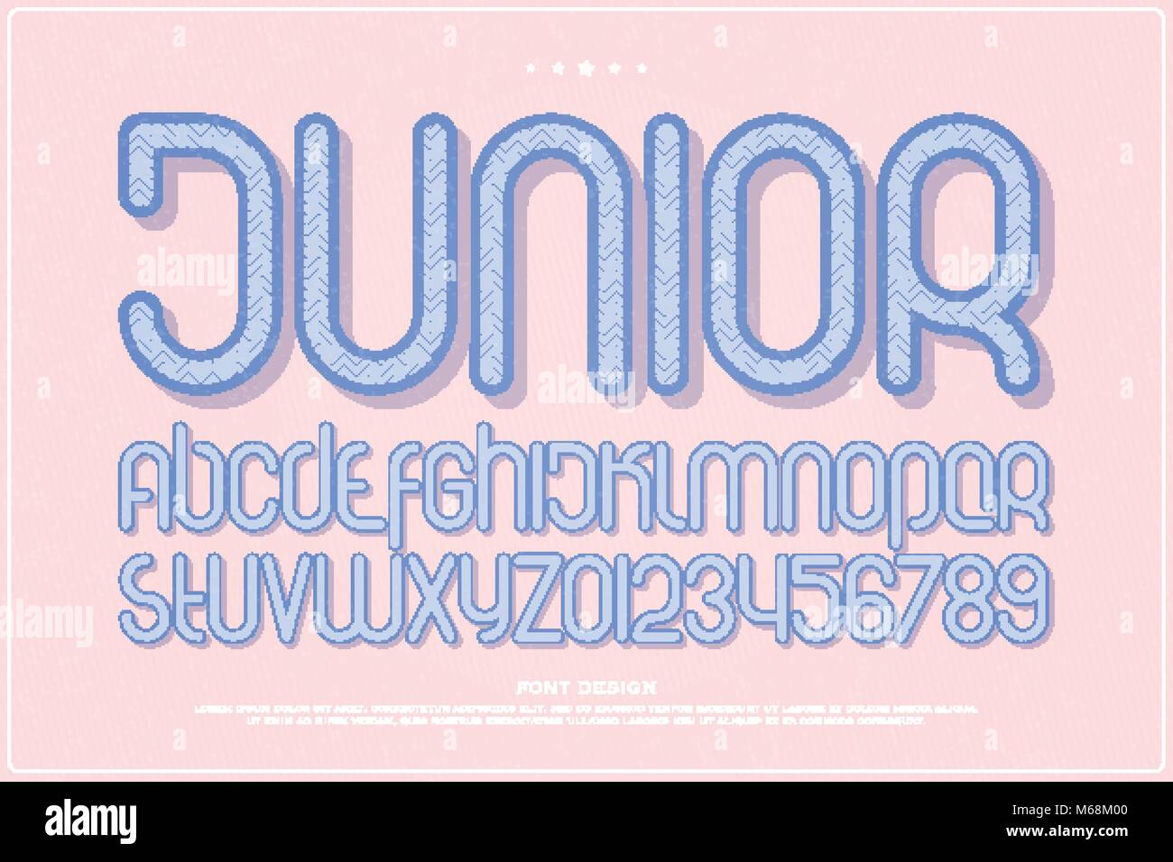 set of cartoon style alphabet letters and numbers. vector, decorative ...