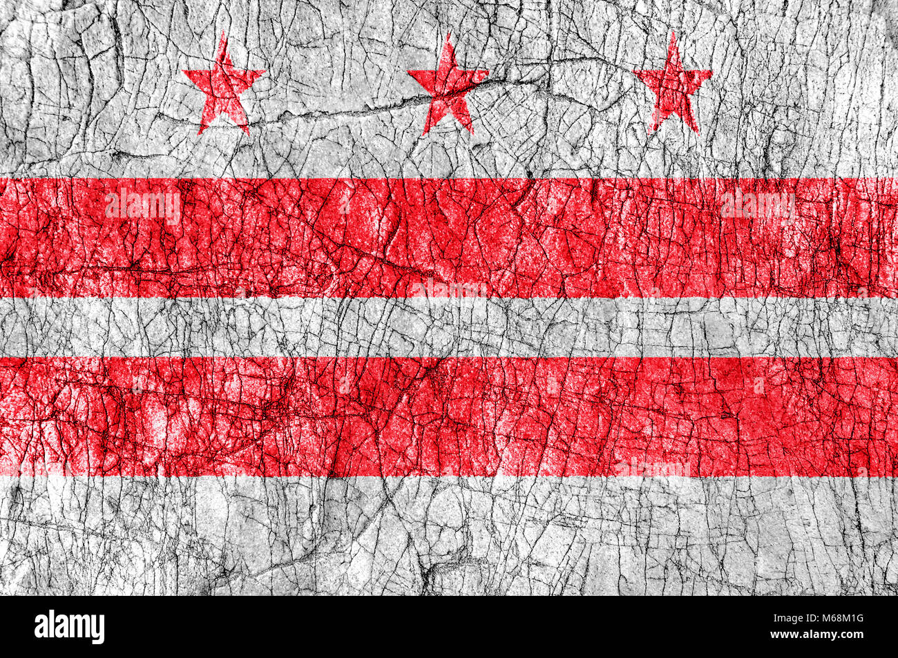 Grudge stone painted US Washington DC flag Stock Photo - Alamy