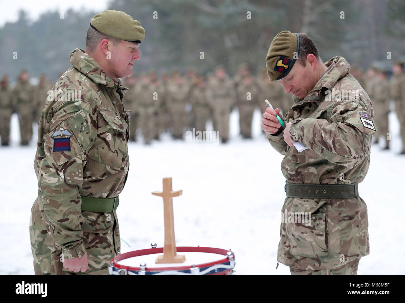Major Milton Butler (left) presents commanding officer Lieutenant ...
