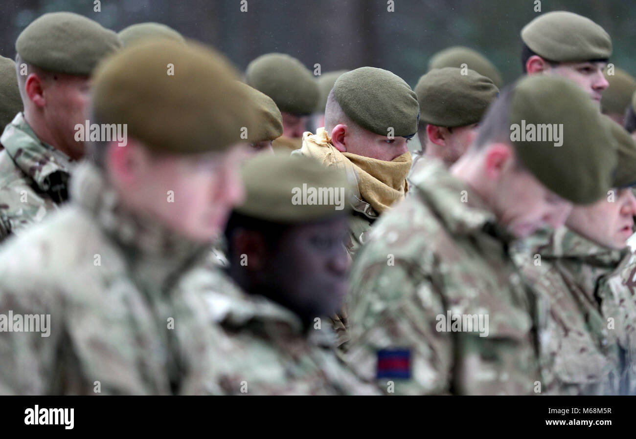 Members of 1st Battalion Welsh Guards during the combined St David's ...