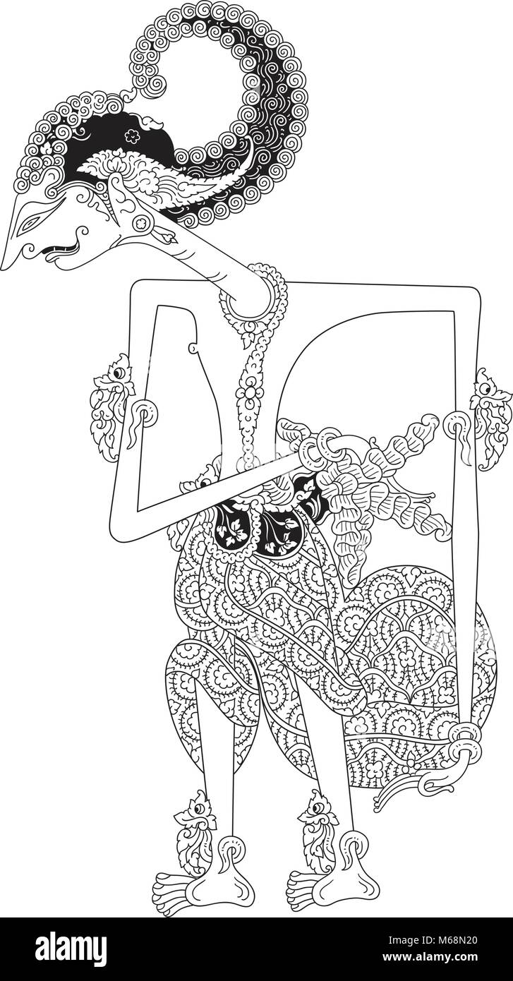 Pandu a character of traditional puppet show, wayang kulit from java ...