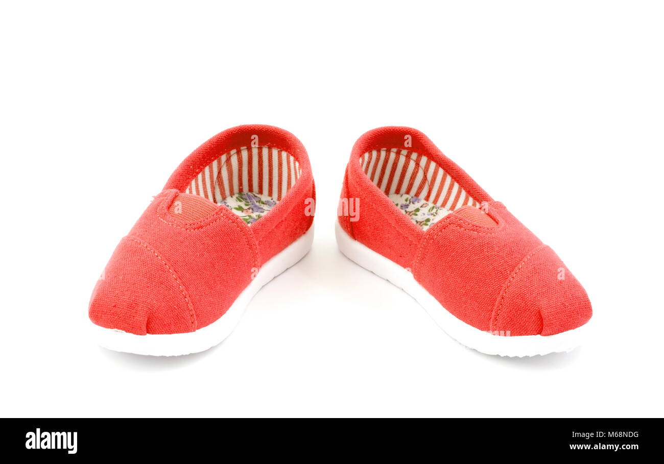 Red childrens trainer hi-res stock photography and images - Alamy