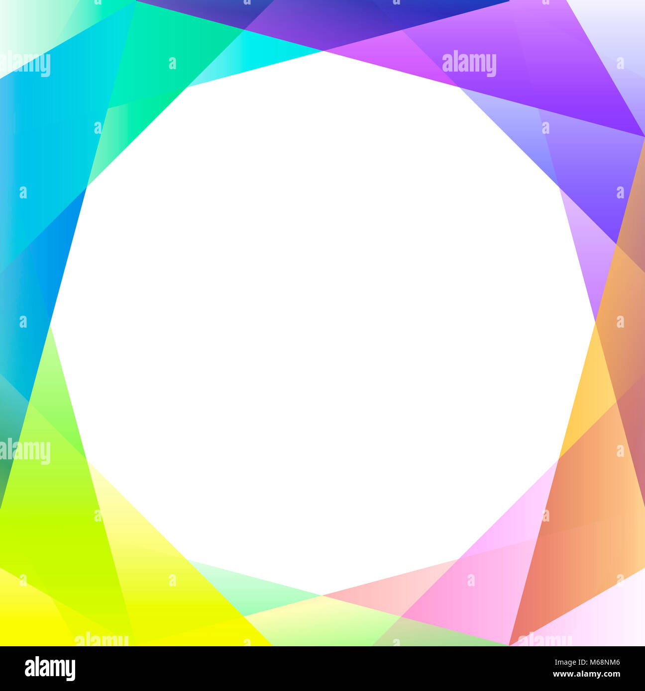 Bright Square with Trangles of Various Colors in a Rainbow as a Border ...