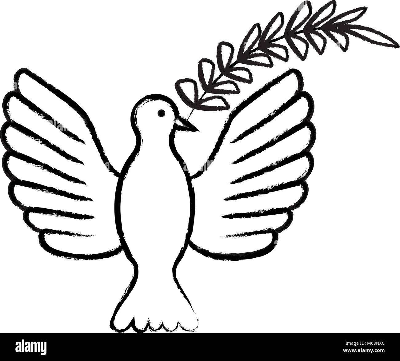 dove carrying a branch icon over white background, vector illutration ...