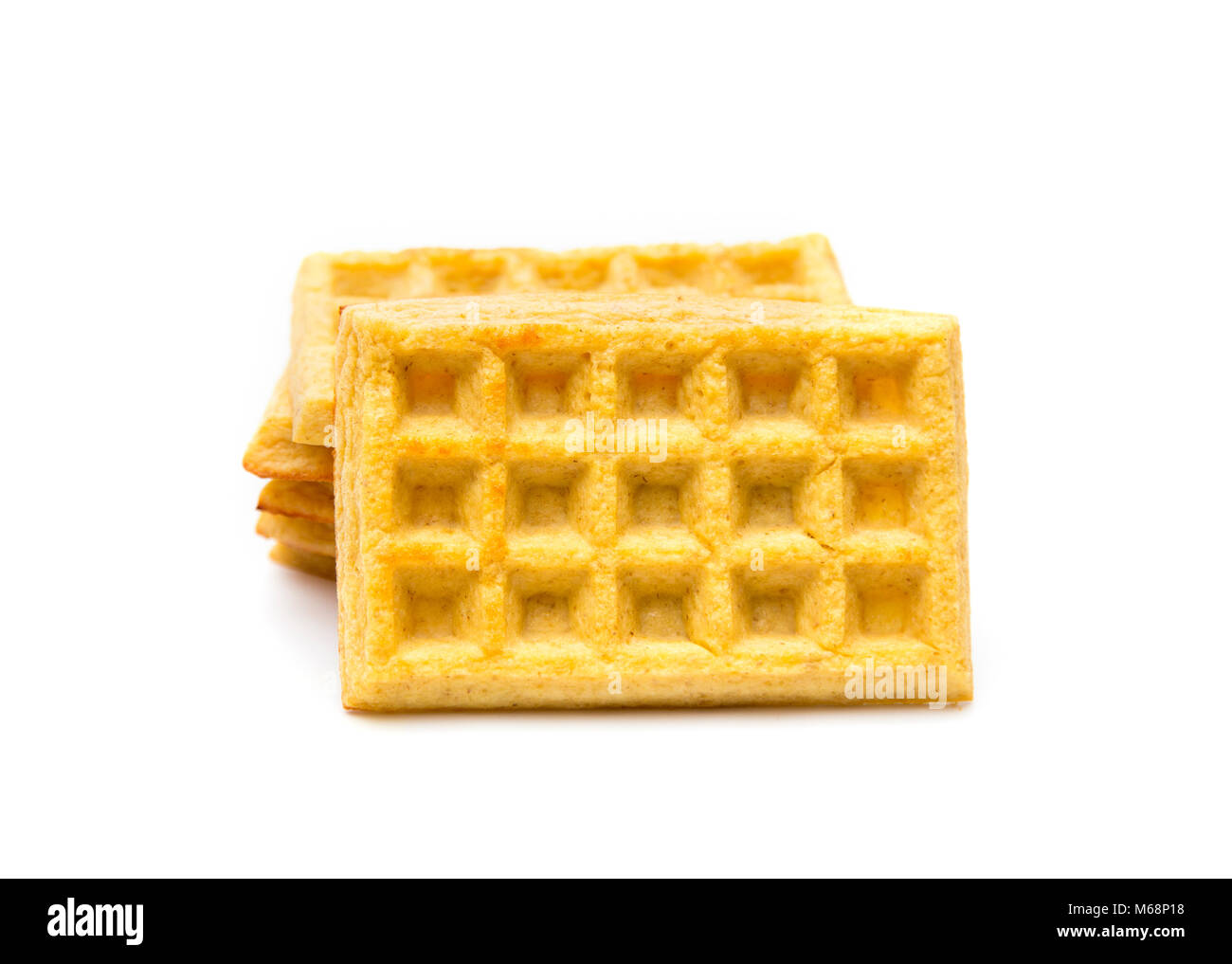 Homemade Rectangle Waffle on a White Background Stock Photo - Alamy