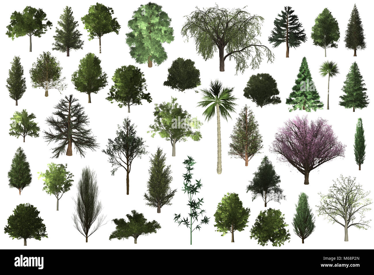 tree set for architecture landscape design, tree object collection ...