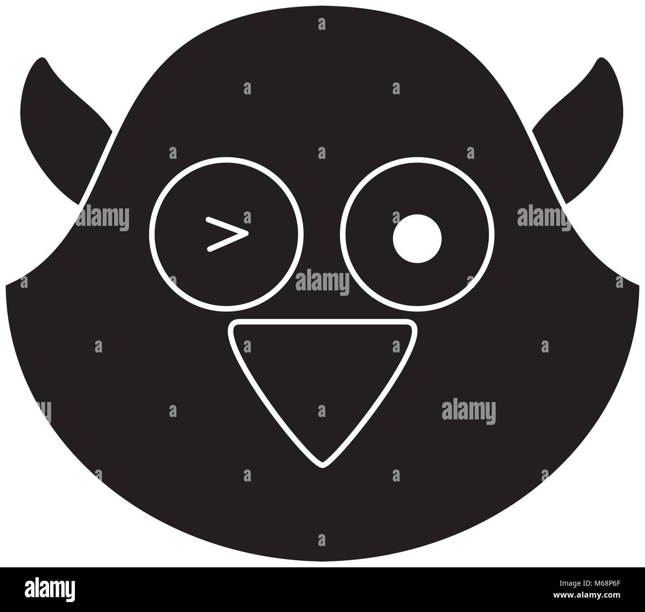 cute bird face icon over white background, vector illustration Stock ...