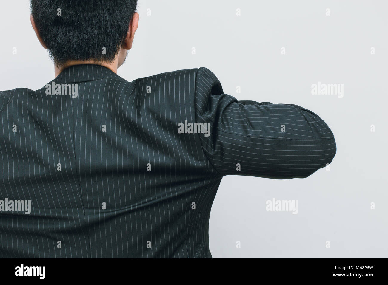 Business man back view action ready to go business or prepare to start ...